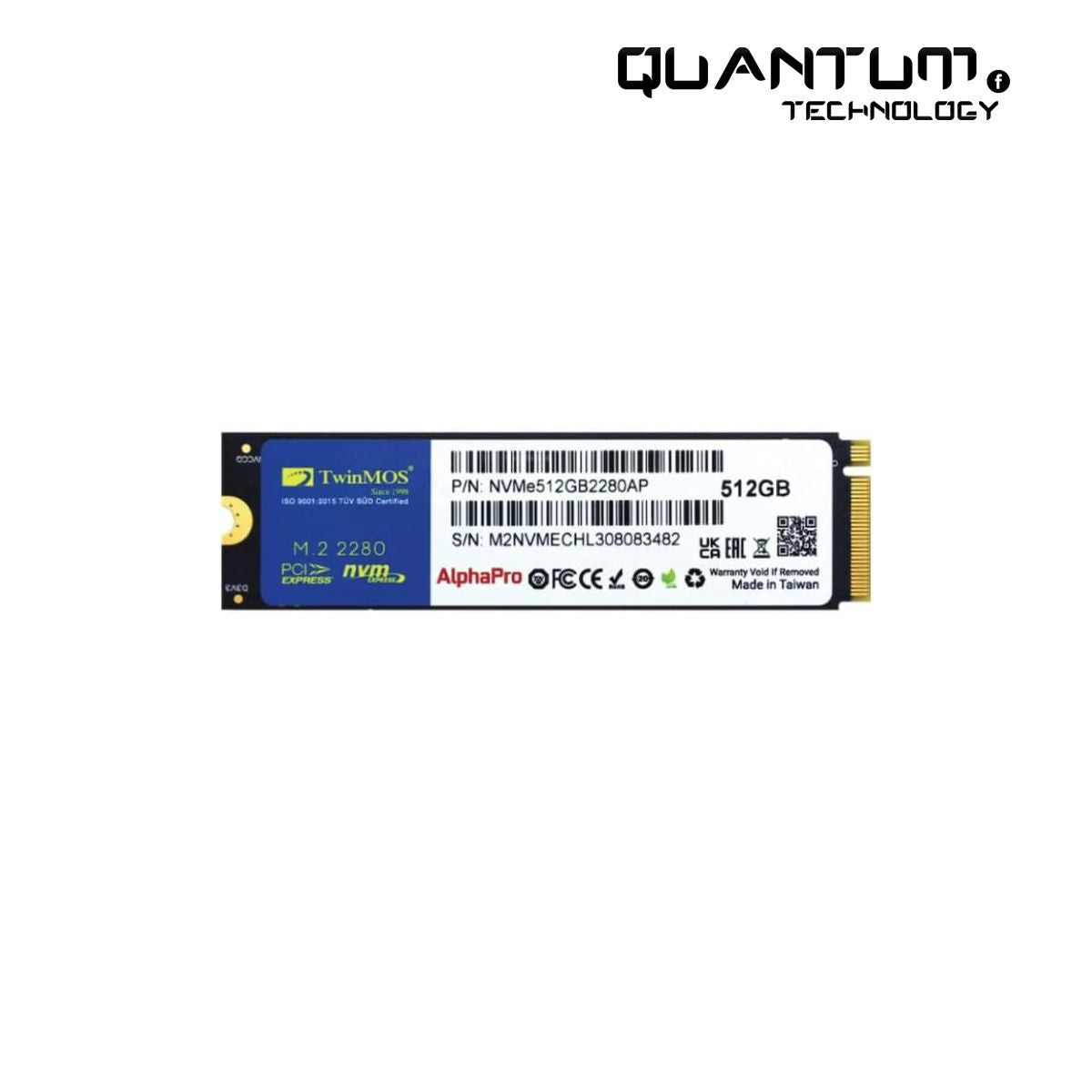 TWINMOS Alpha Pro 512GB NVMe SSD M.2 PCIe Gen 3 – Quantum Technology
