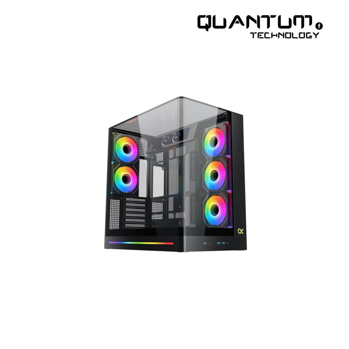 Xigmatek PANO II LCD Panoramic Mid Tower Case with 8 ARGB Fans + 9″ Mo ...