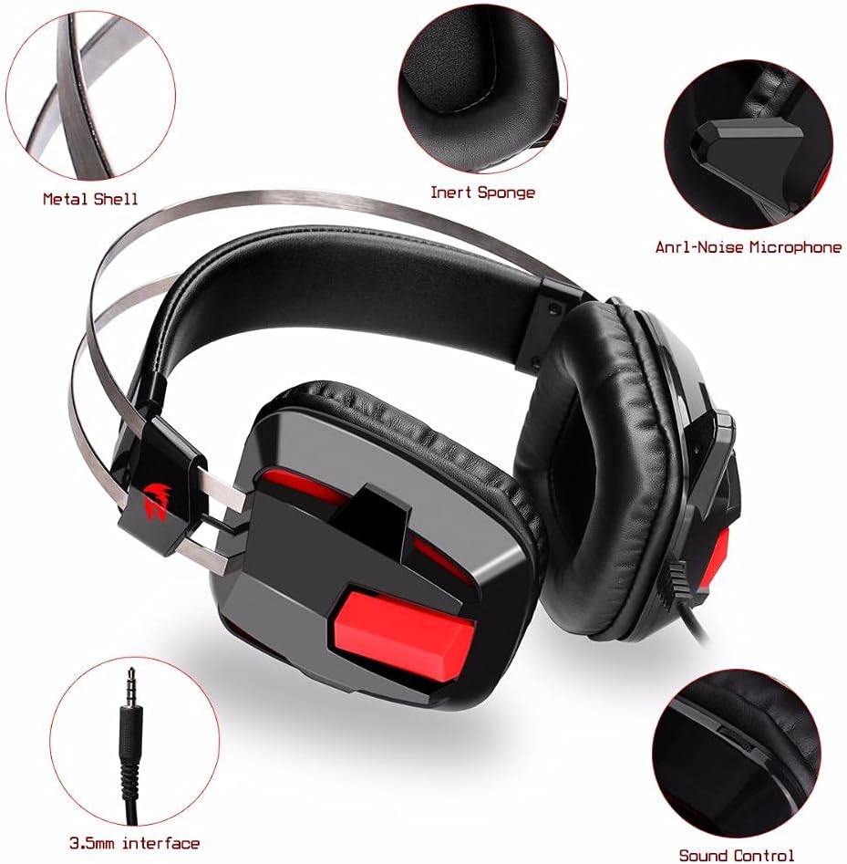Redragon H201 Gaming Headset 7.1 - Surround Sound, Noise-Canceling Mic ...