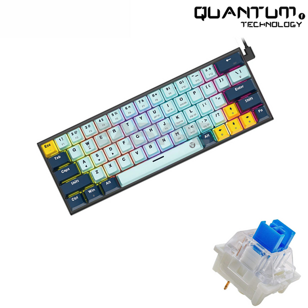 Atom63 MK874 V2 Sky Blue – 60% Mechanical Keyboard Blue Switch ...